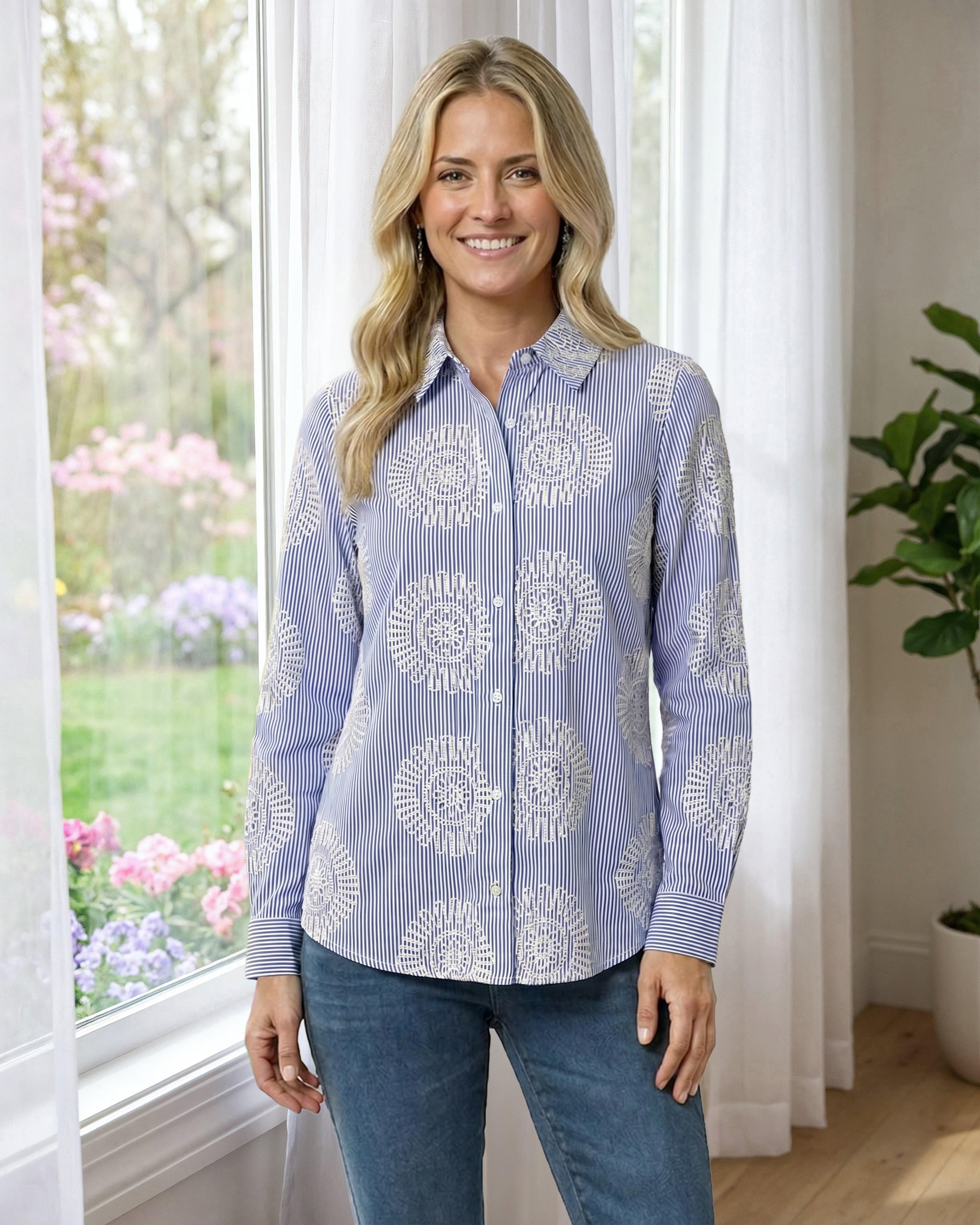 Click here for Womens Nanette Lepore Rail Road Stripe Embroidered... prices
